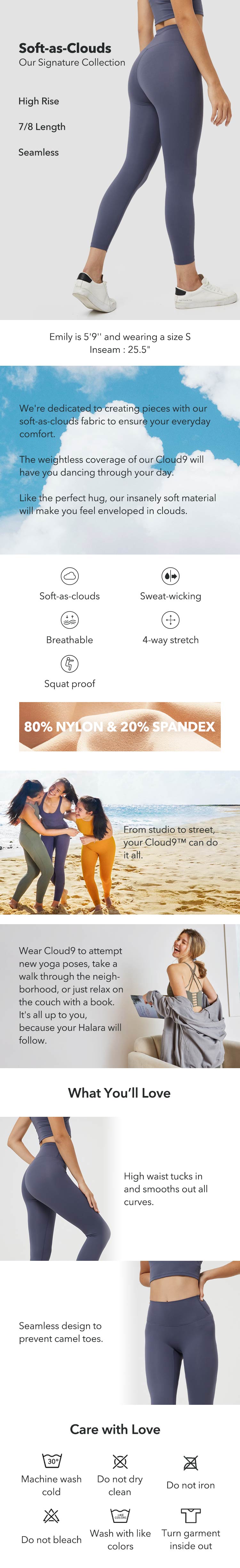 Women’s High Waisted Seamless 7/8 Leggings with Yoga Pants – HALARA